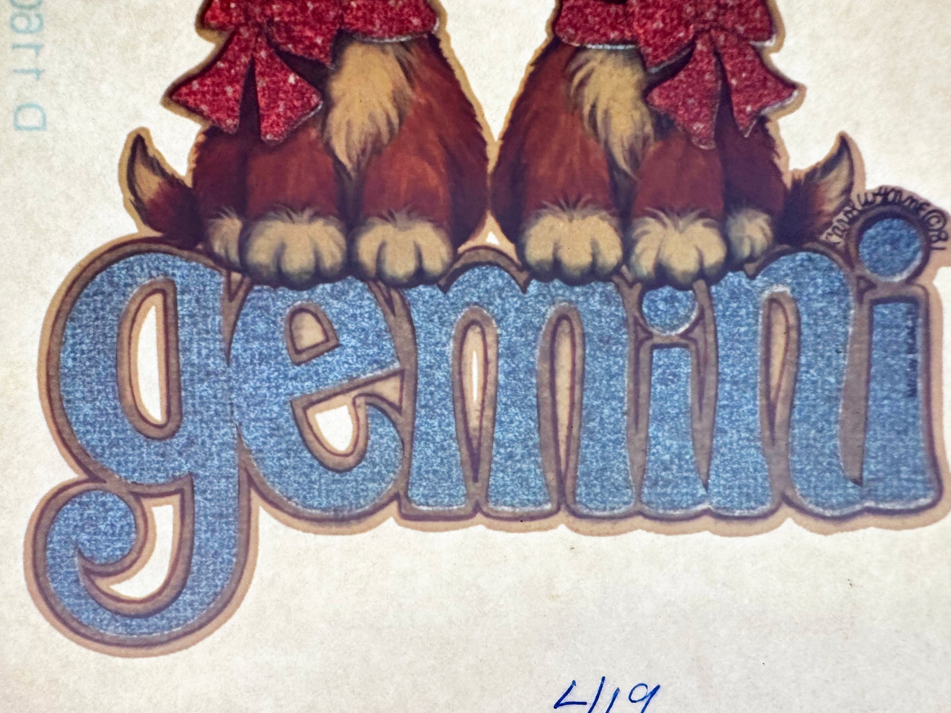 Gemini Astrology Zodiac Sign Vintage Roach Incorporated Glitter Iron O ...